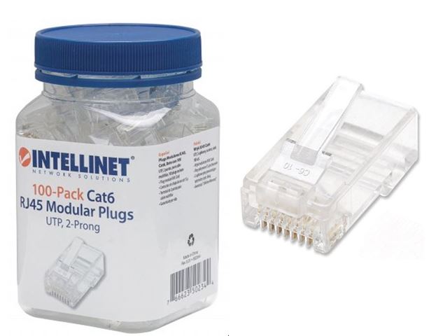 LAN konektor, RJ45 Cat.6, UTP, pakiranje 100kom, za stranded kabel - PC ...