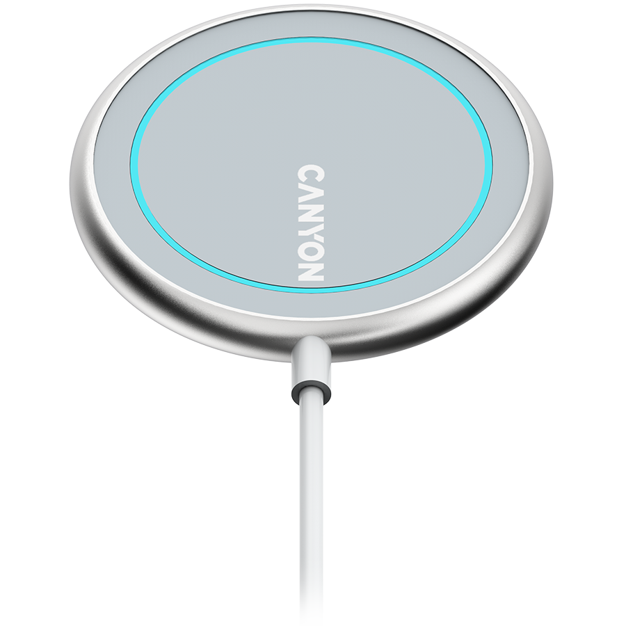 CANYON wireless charger WS-100 15W Magnetic Silver – PC MARKET d.o.o.