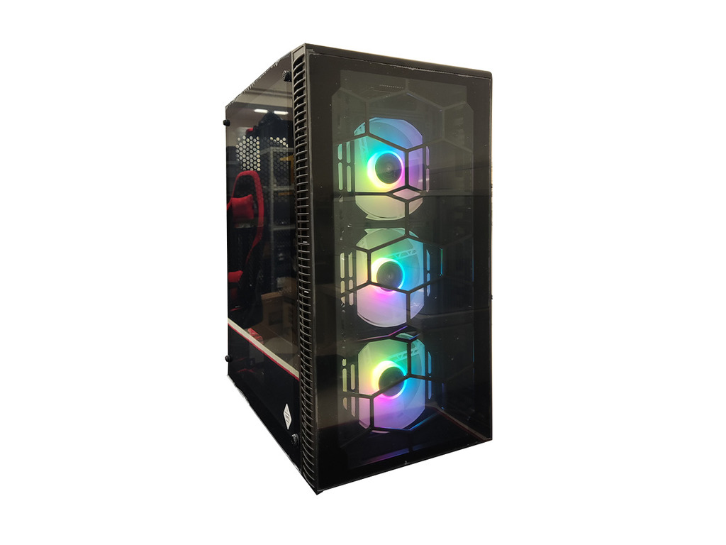 IG-MAX X3805-A06 GIANT GLASScase, E-ATX, 3x12cm RGB fan3xUSB, audio ...